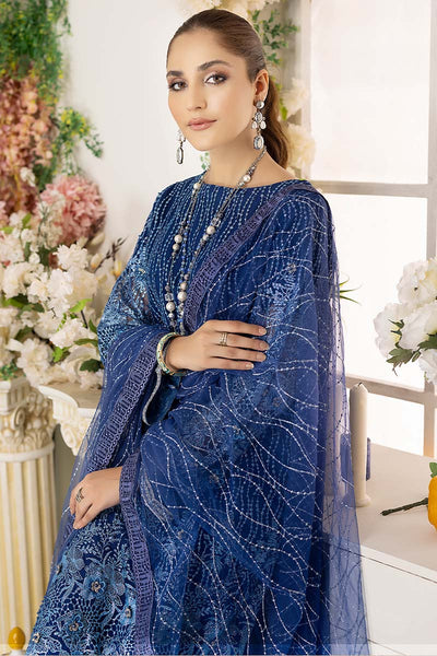 Adan Libas Emerald Blue Camellia Chiffon Collection 2022 Online Shoppi – Original Brand