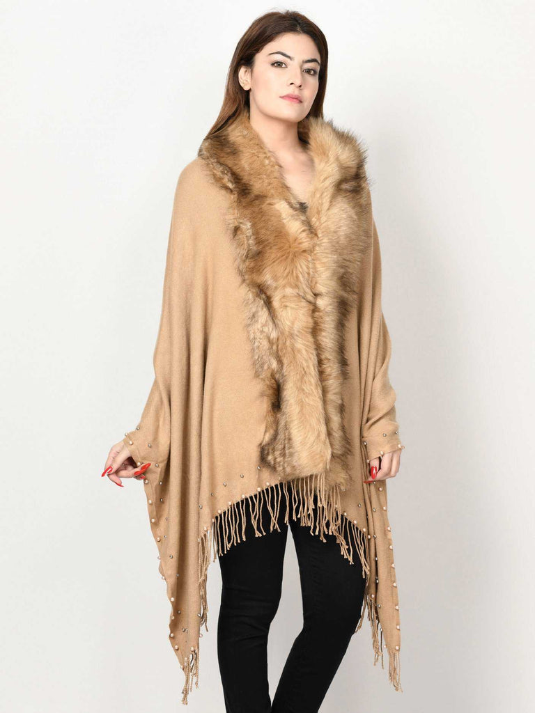 Limelight Beaded Fur Cape Shawl CPS87-FRE-BRN 2019 | Limelight Sale 20 – Original Brand