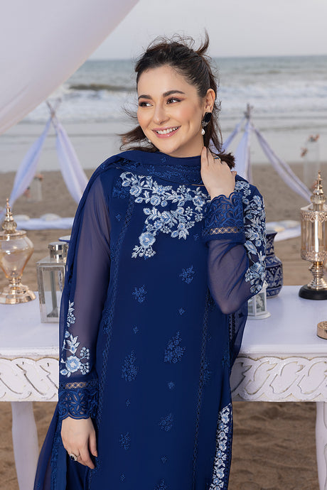 Azure SapphireSun Eid Collection Hania Amir Luxe Hand Embellished 3pcs ...