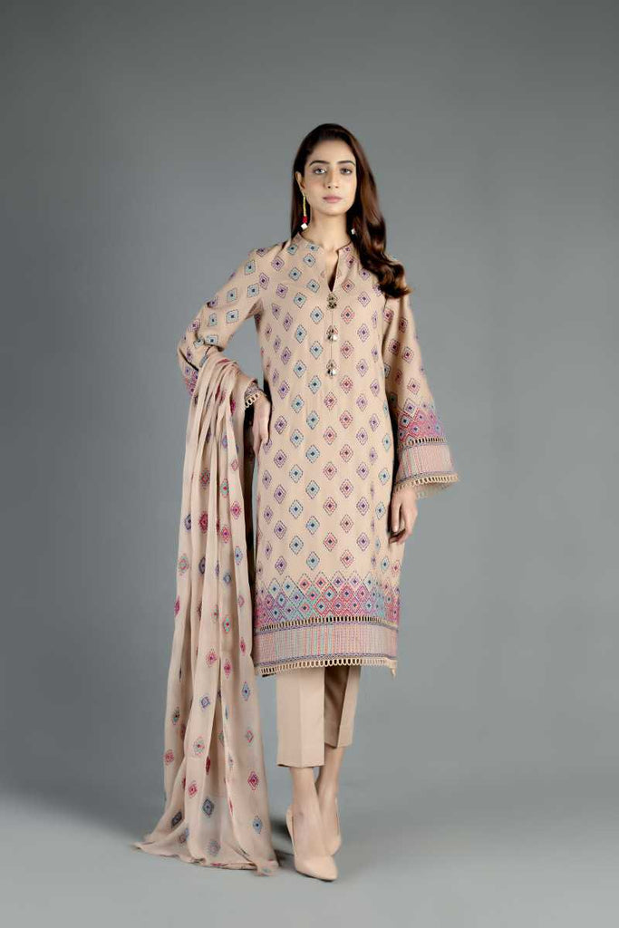Bareeze Visual Patterns Ch3414 Beige Collection 2021 – Original Brand