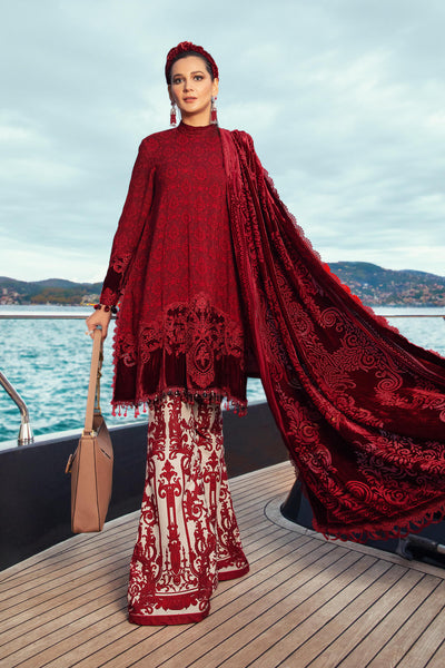 Maria B 03-Maroon Linen 2021 – Original Brand