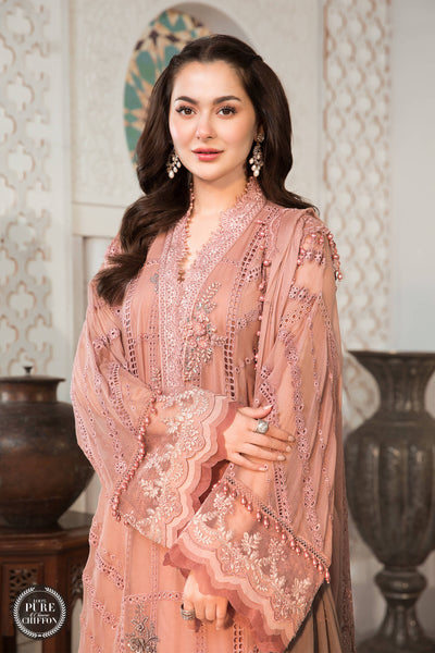 Maria B MPC-21-104-Ash pink and Grey Chiffon Vol 1 2022 Online Shoppin ...