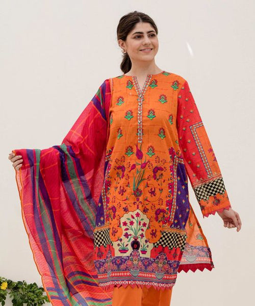 Zellbury Crimson Orange Lawn Suit Lawn Collection 2021 – Original Brand