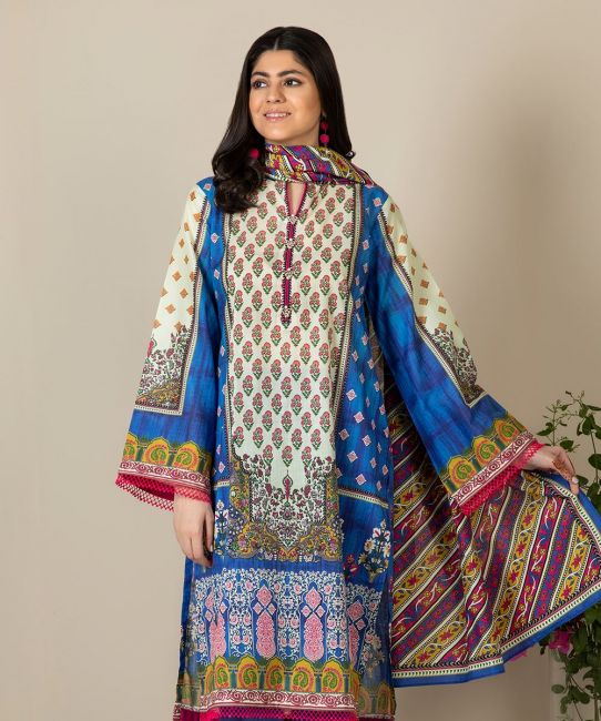 Zellbury Cerulean Blue A Lawn Suit Lawn Collection 2021 – Original Brand