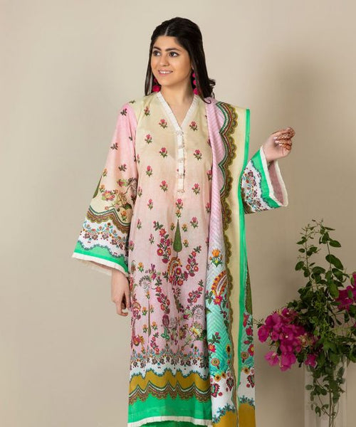 Zellbury Sea Pink Lawn Suit Lawn Collection 2021 – Original Brand