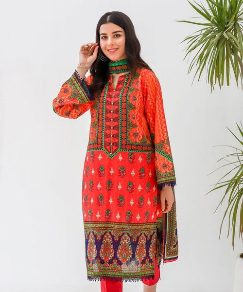 Zellbury Persian Orange Lawn Suit Lawn Collection 2021 – Original Brand